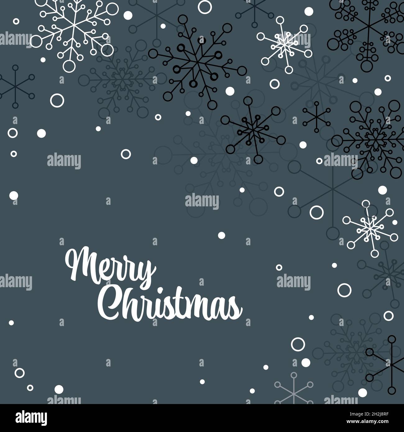 Minimalist Christmas flyer card temlate with white snowflakes on gray ...