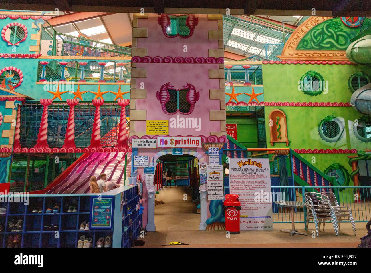 Indoor play area at Woodlands Family Theme Park, Totnes, Devon, England ...