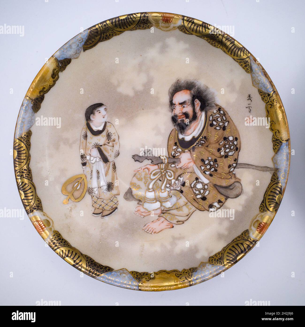 Antique Japanese Seto Porcelain Satsuma Style Saucer by Kawamoto ...