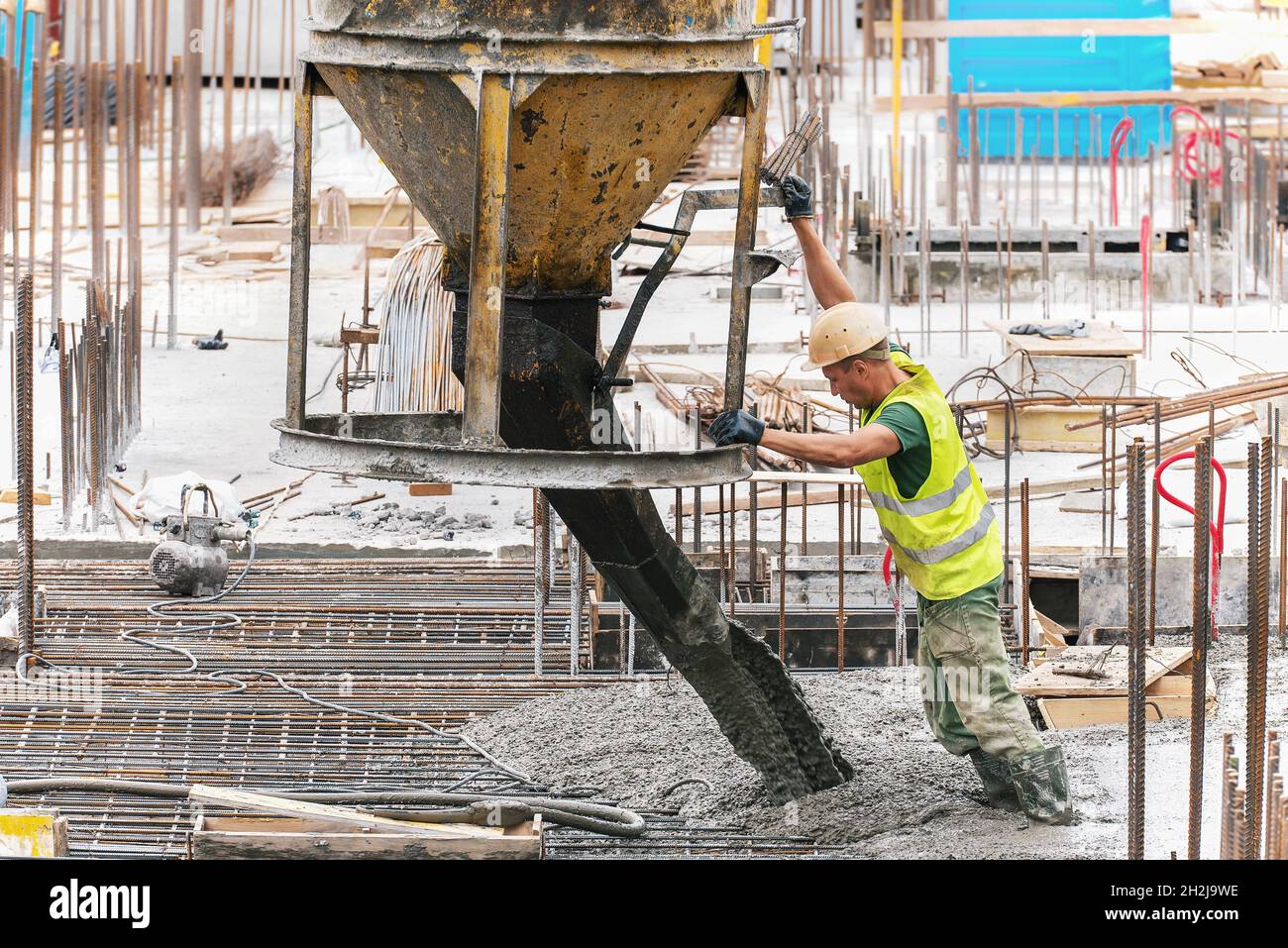 Kiev, Ukraine - August 15, 2019: New building under construction and ...