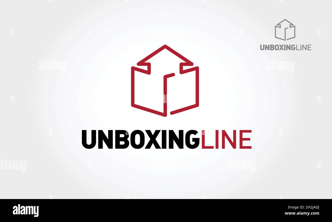 Unboxing line Logo Template. Abstract vector logo illustration. This is ...
