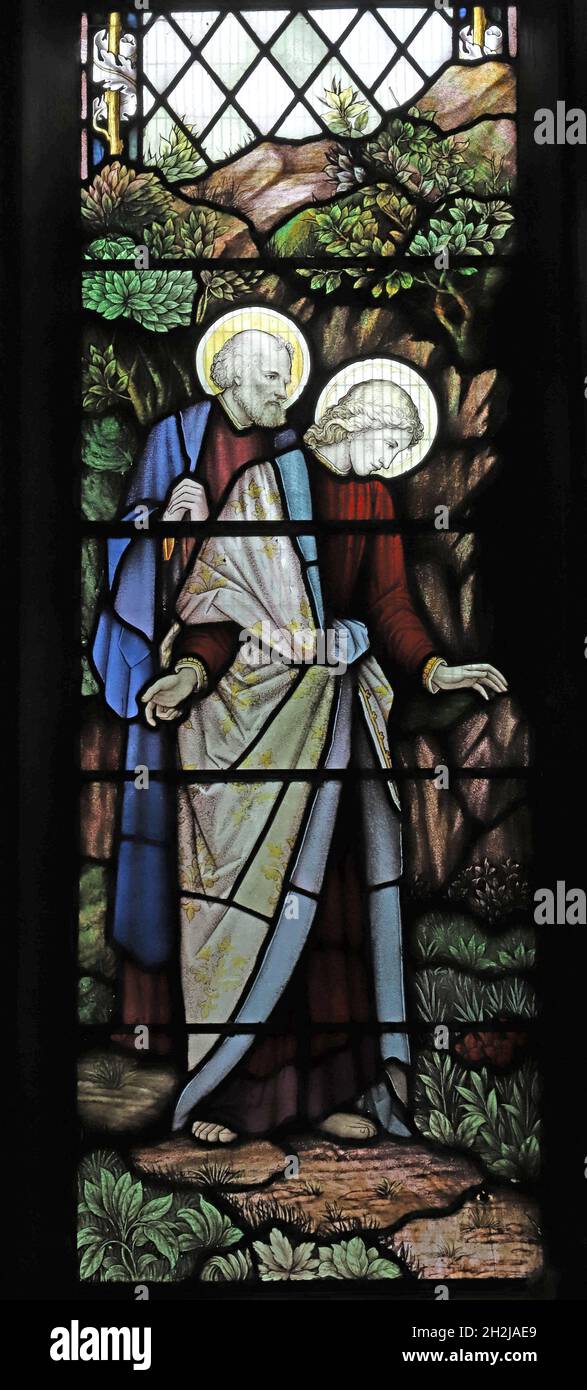 A stained glass window by Shrigley and Hunt depicting The Disciples ...