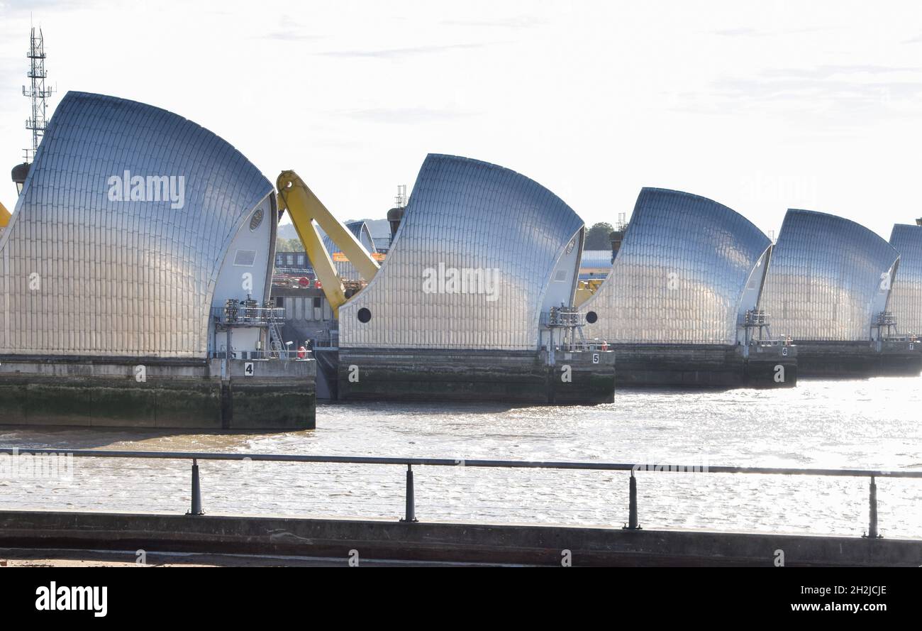 General view of the Thames Barrier, which has been closed for the 200th ...