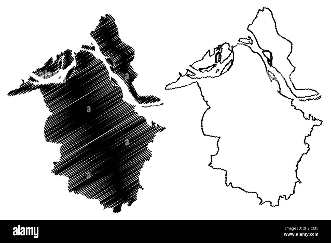 Munger district (Bihar State, division, Republic of India) map vector ...