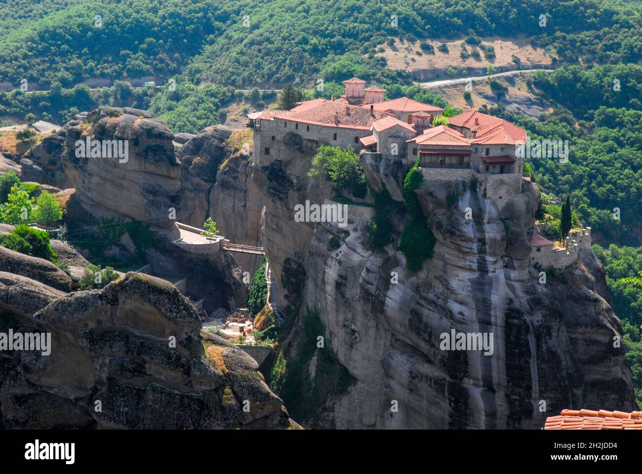 Spectacular Meteora rock formations and monasteries, Meteora, Plain of ...