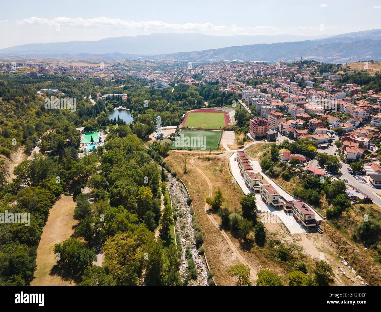 Amazing Aerial view of town of Sandanski, Bulgaria Stock Photo - Alamy