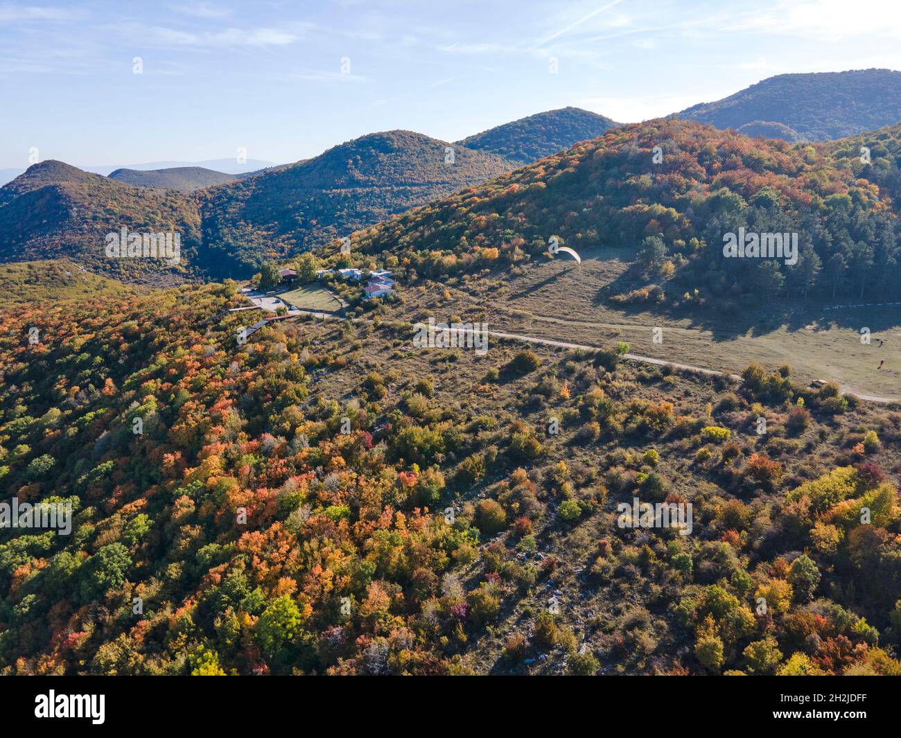 Amazing Aerial Autumn Landscape of Balkan Mountains near town of Vratsa ...