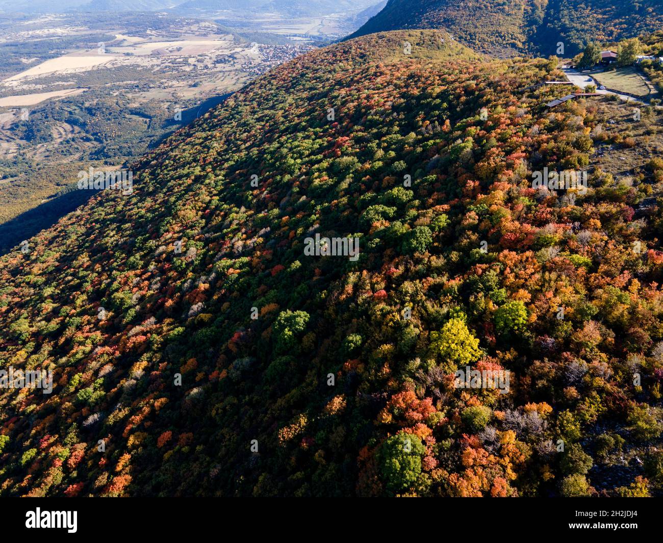 Amazing Aerial Autumn Landscape of Balkan Mountains near town of Vratsa ...