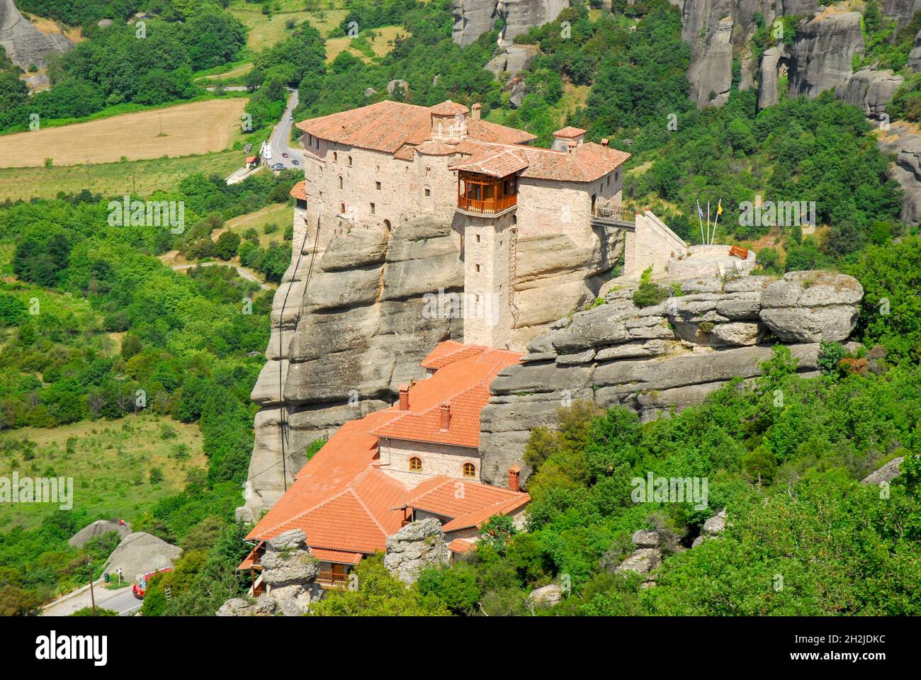 Spectacular Meteora rock formations and monasteries, Meteora, Plain of ...