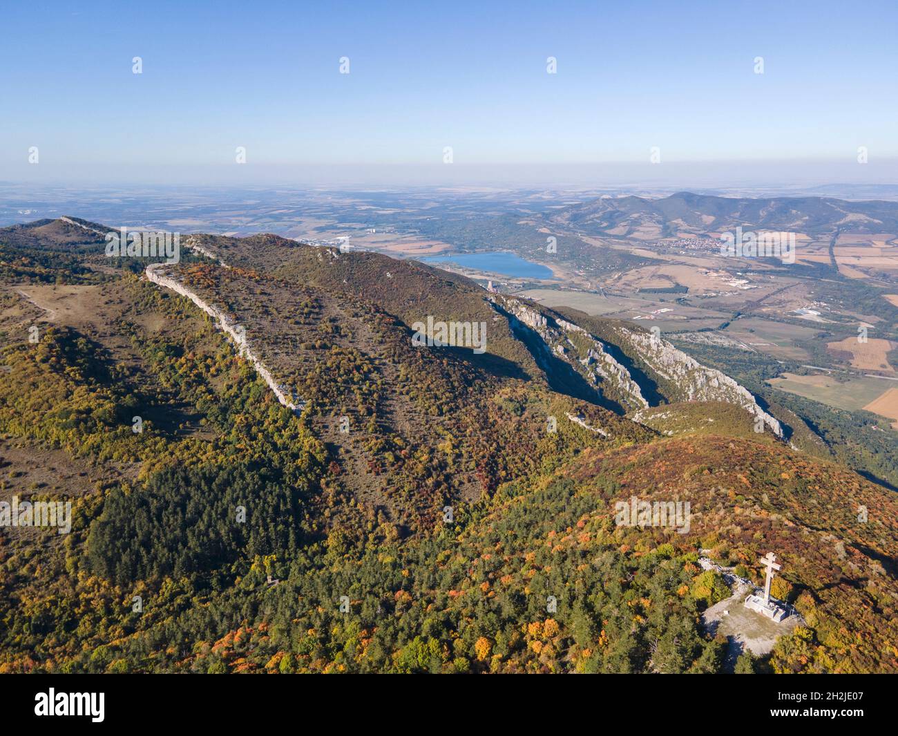 Amazing Aerial Autumn Landscape of Balkan Mountains near town of Vratsa ...