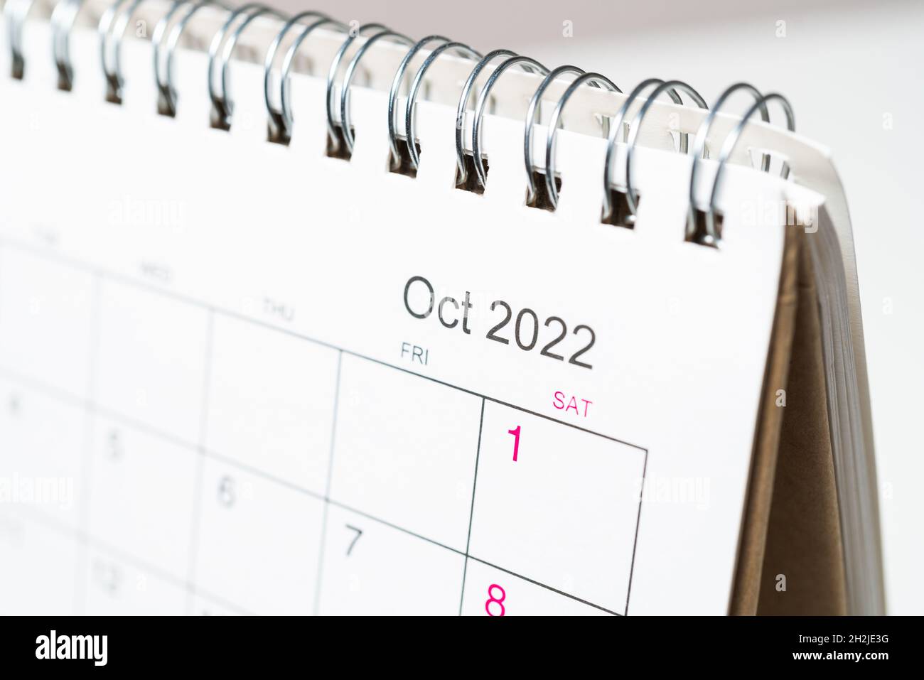 October 2022 year on desk calendar close up Stock Photo - Alamy