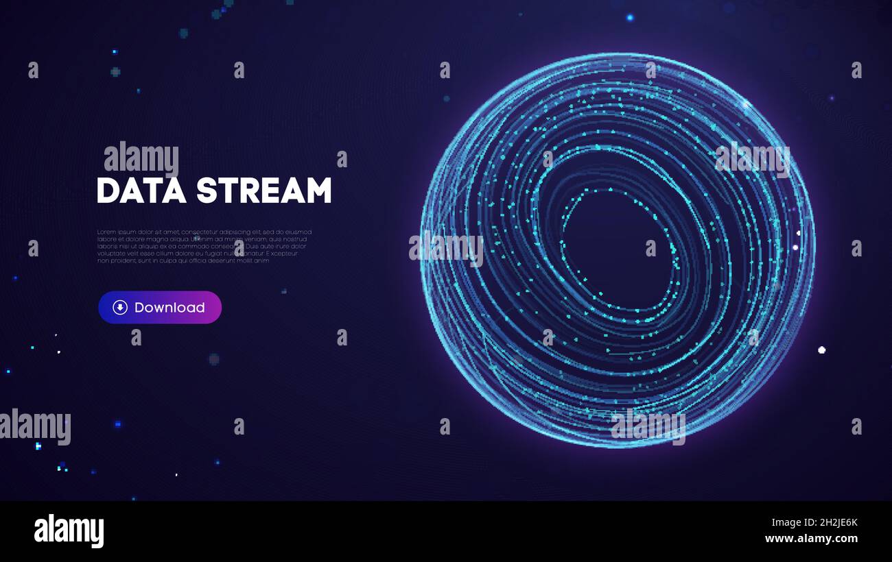 Abstract purple data stream. Abstract digital background cloud ...