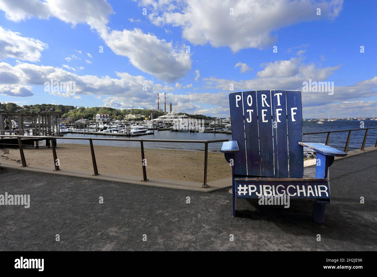 Port Jefferson harbor Long Island New York Stock Photo - Alamy