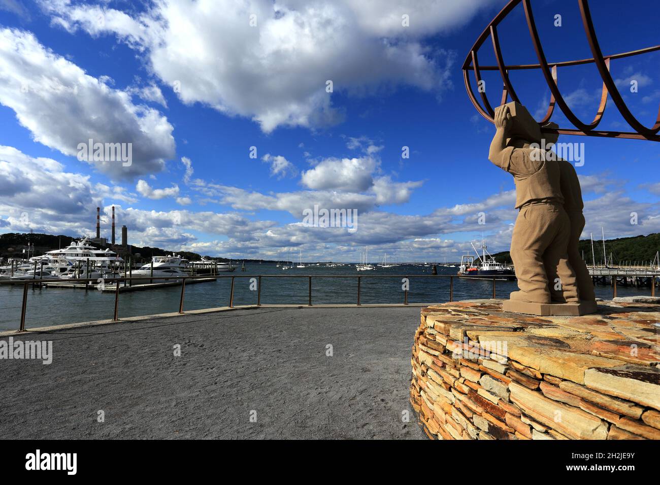 Port Jefferson harbor Long Island New York Stock Photo - Alamy