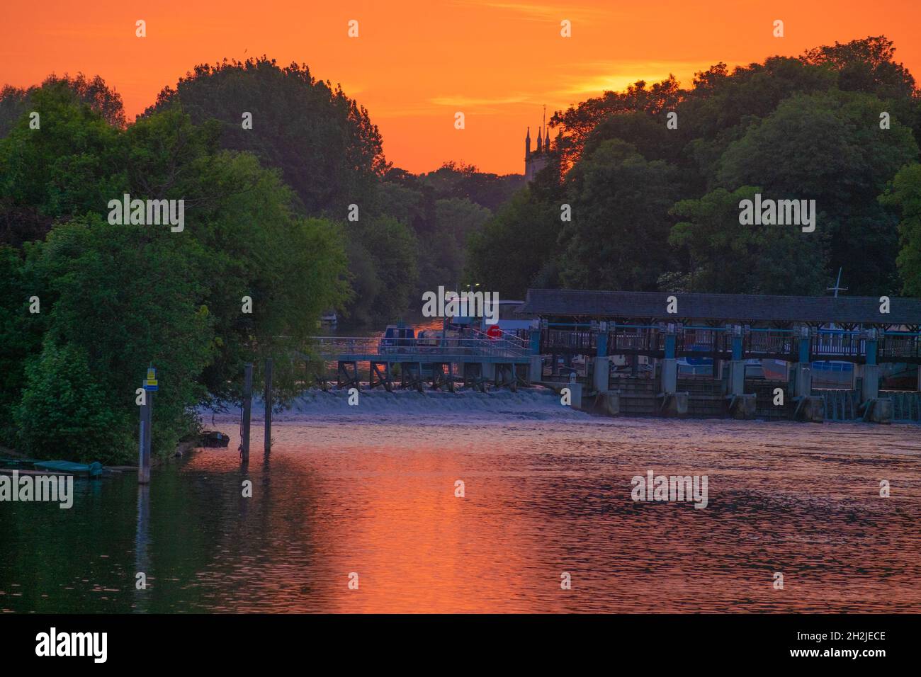 beautiful sunset on water Stock Photo - Alamy