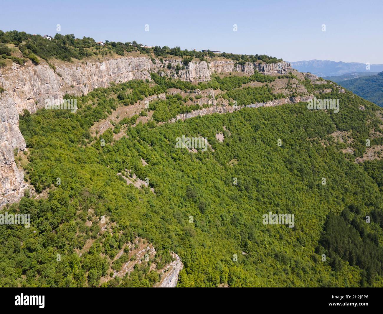 Amazing Aerial view of Stara Planina Mountain near village of Zasele ...