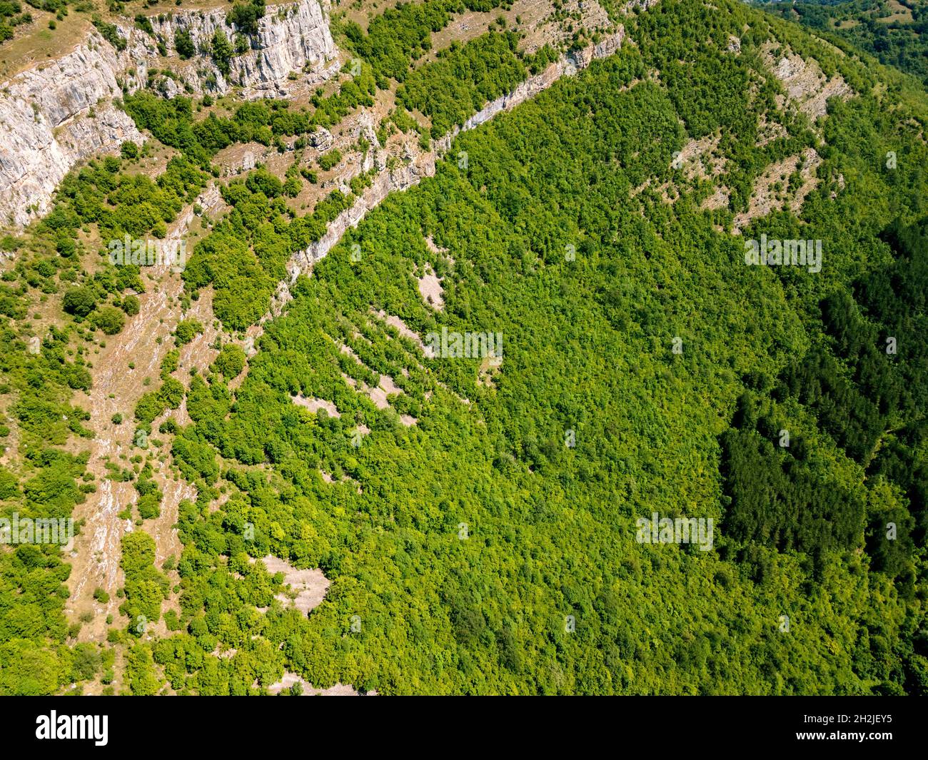 Amazing Aerial view of Stara Planina Mountain near village of Zasele ...