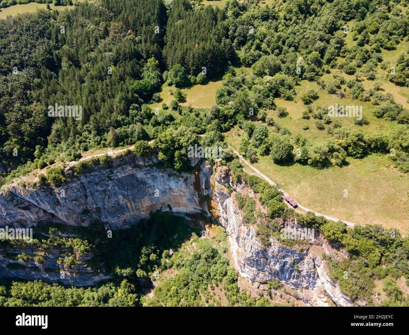 Amazing Aerial view of Stara Planina Mountain near village of Zasele ...
