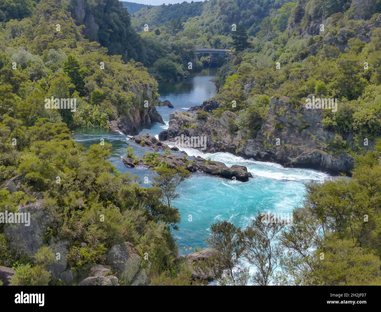 The Huka Falls are a set of waterfalls on the Waikato River that drains ...