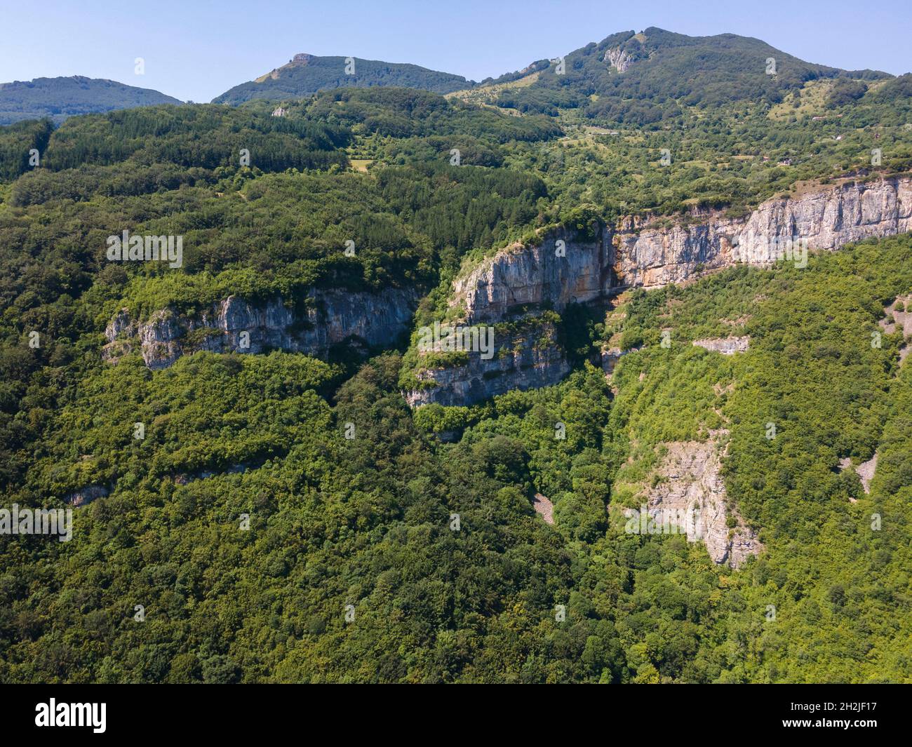 Amazing Aerial view of Stara Planina Mountain near village of Zasele ...