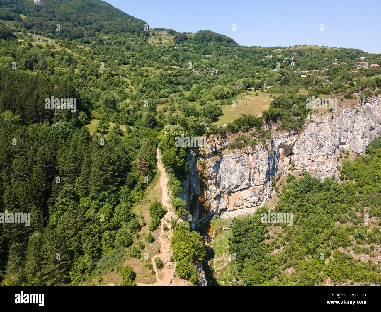 Amazing Aerial view of Stara Planina Mountain near village of Zasele ...