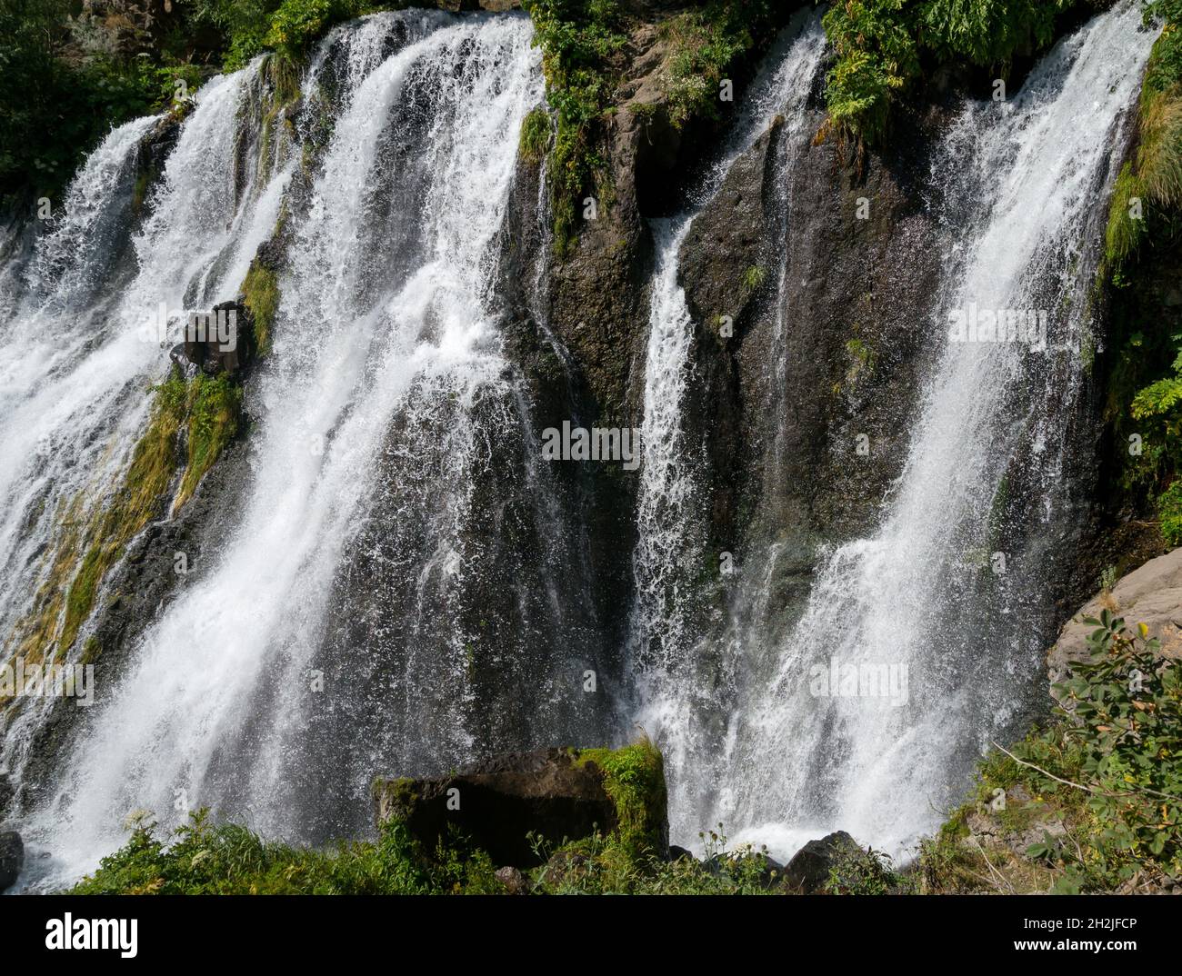 Shakinsky waterfall, which is 18 meters high. It is located in the ...