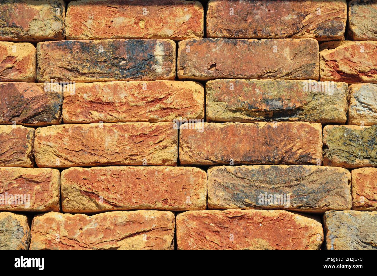 Pointing Brick Wall Copy Space. Bright Studio Closeup on Colorful Old ...