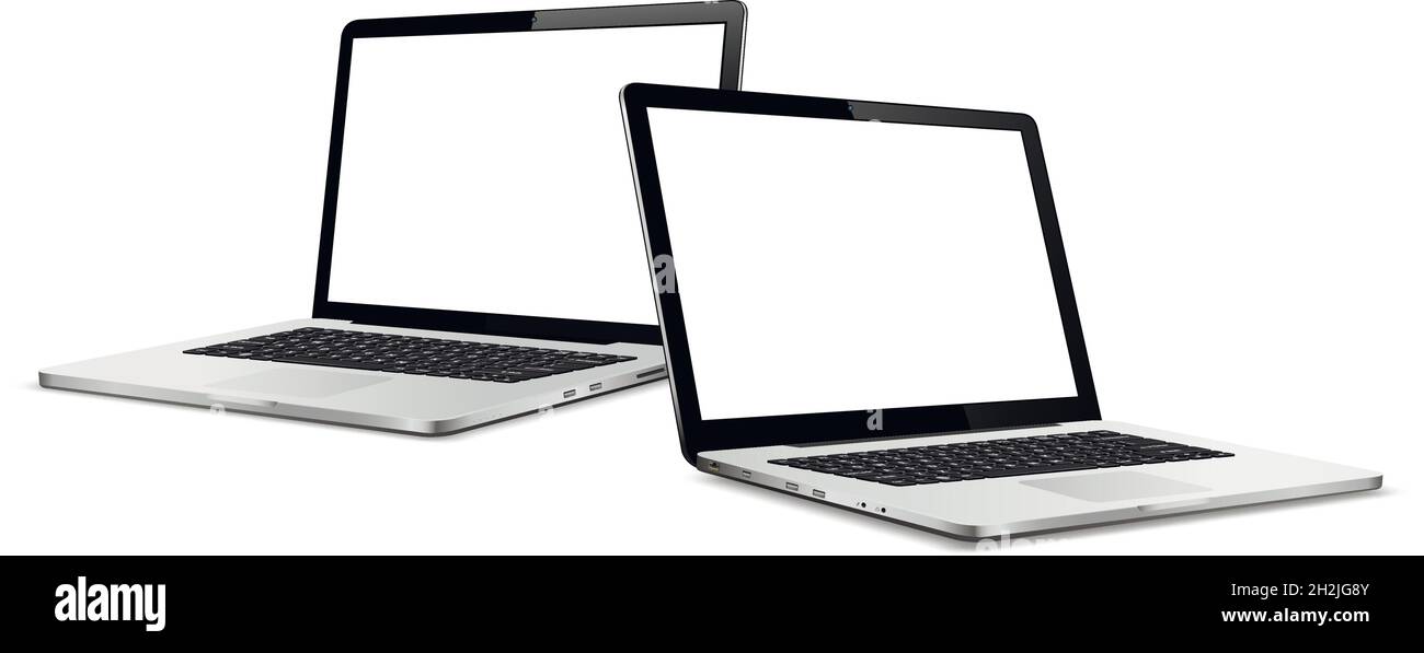 Laptop open back view Stock Vector Images - Alamy