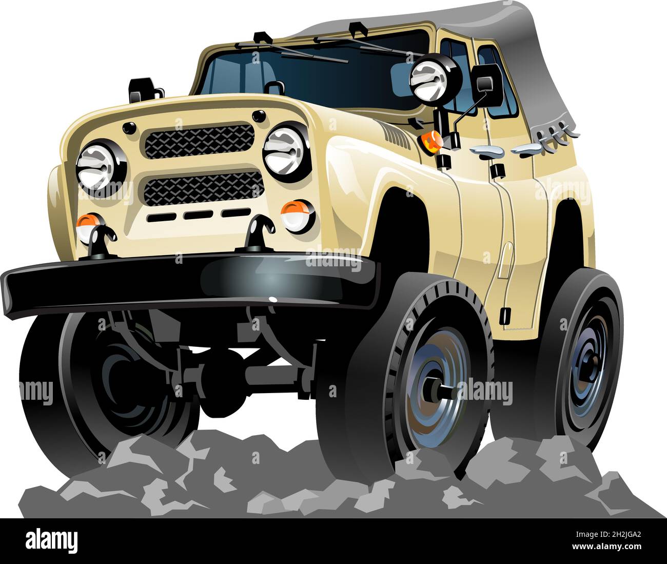 Cartoon jeep isolated on white background. Available EPS-10 vector ...