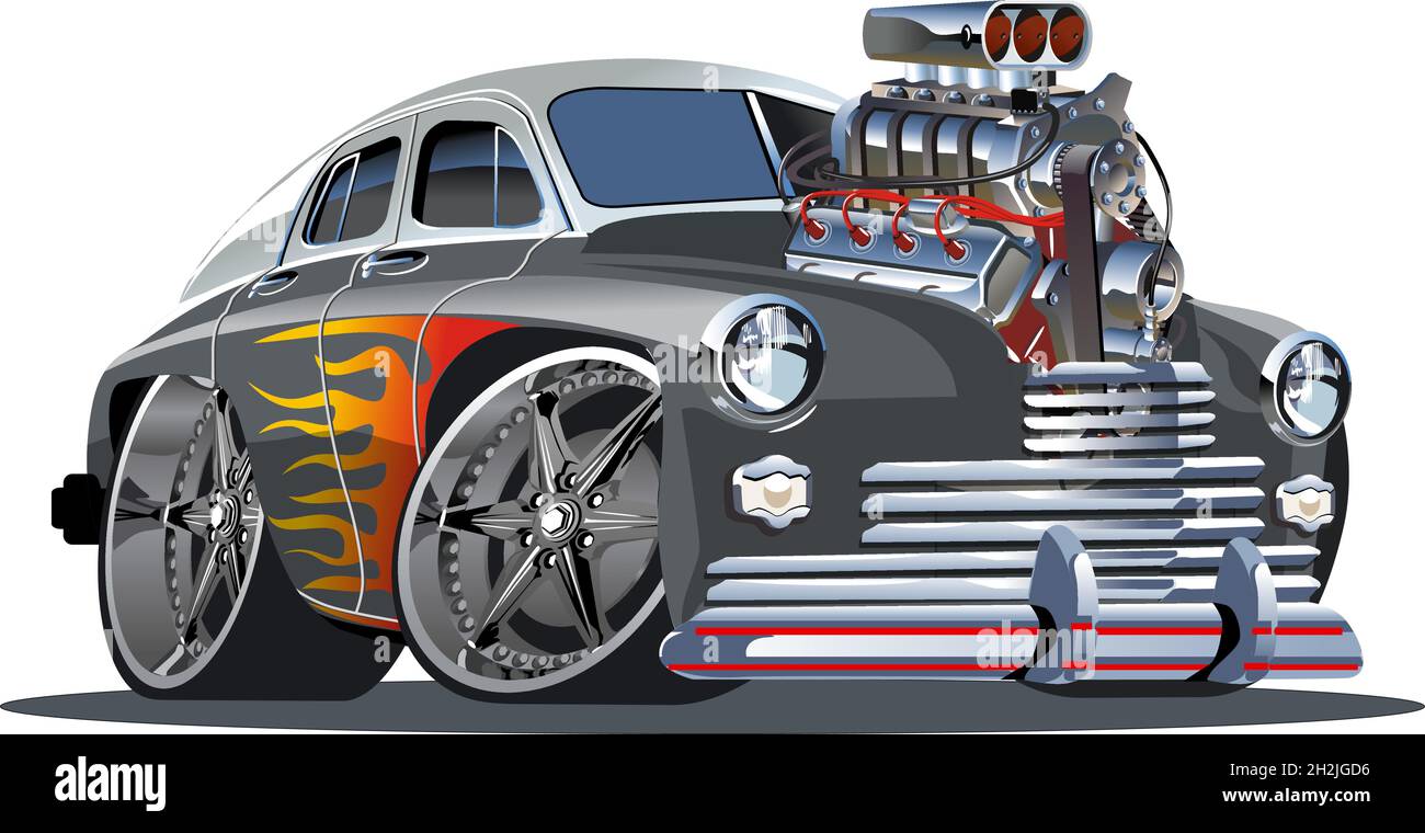 Cartoon retro hot rod isolated on white background. Available EPS-10 ...