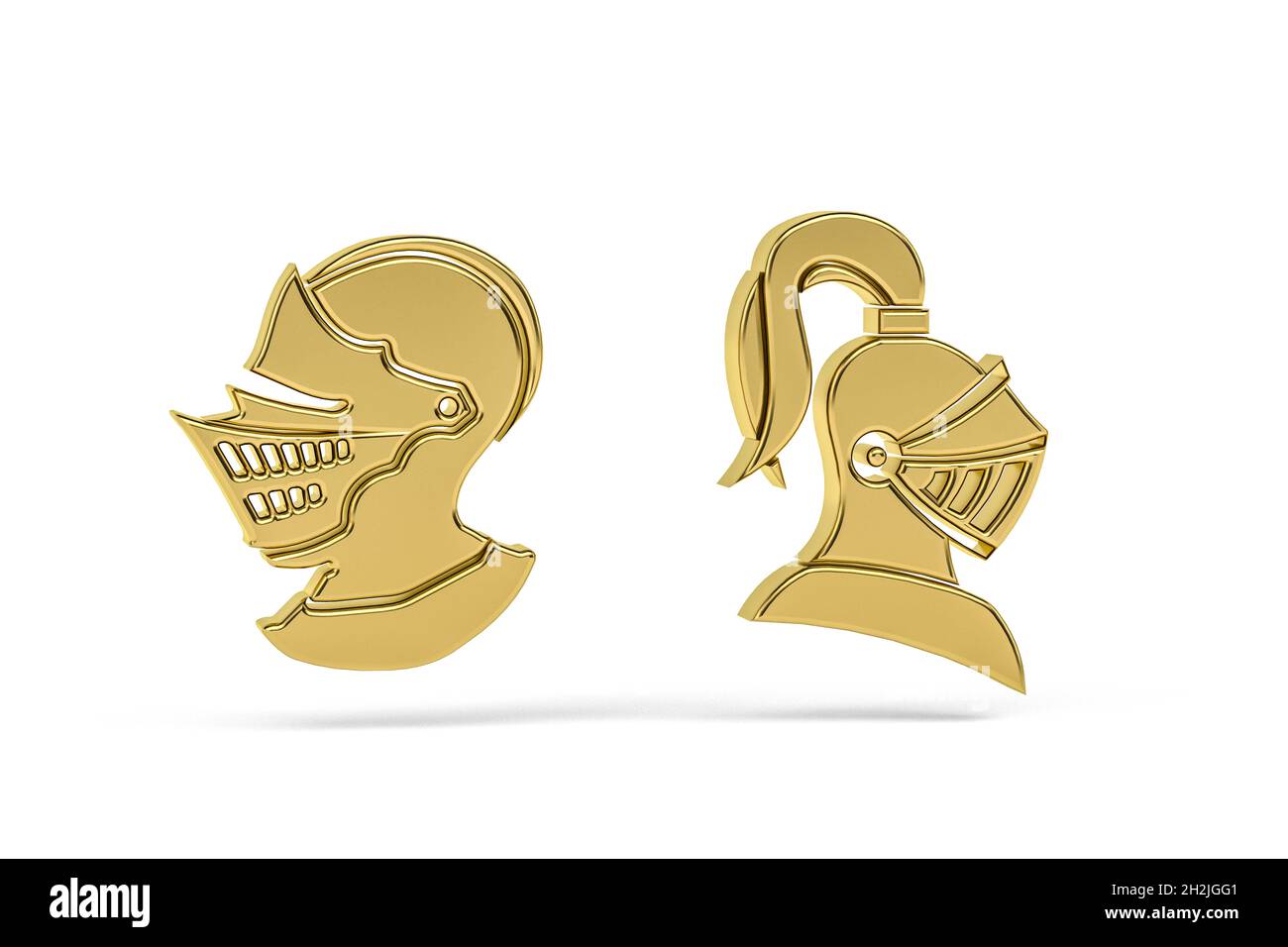 Golden 3d knight icon isolated on white background - 3d render Stock ...