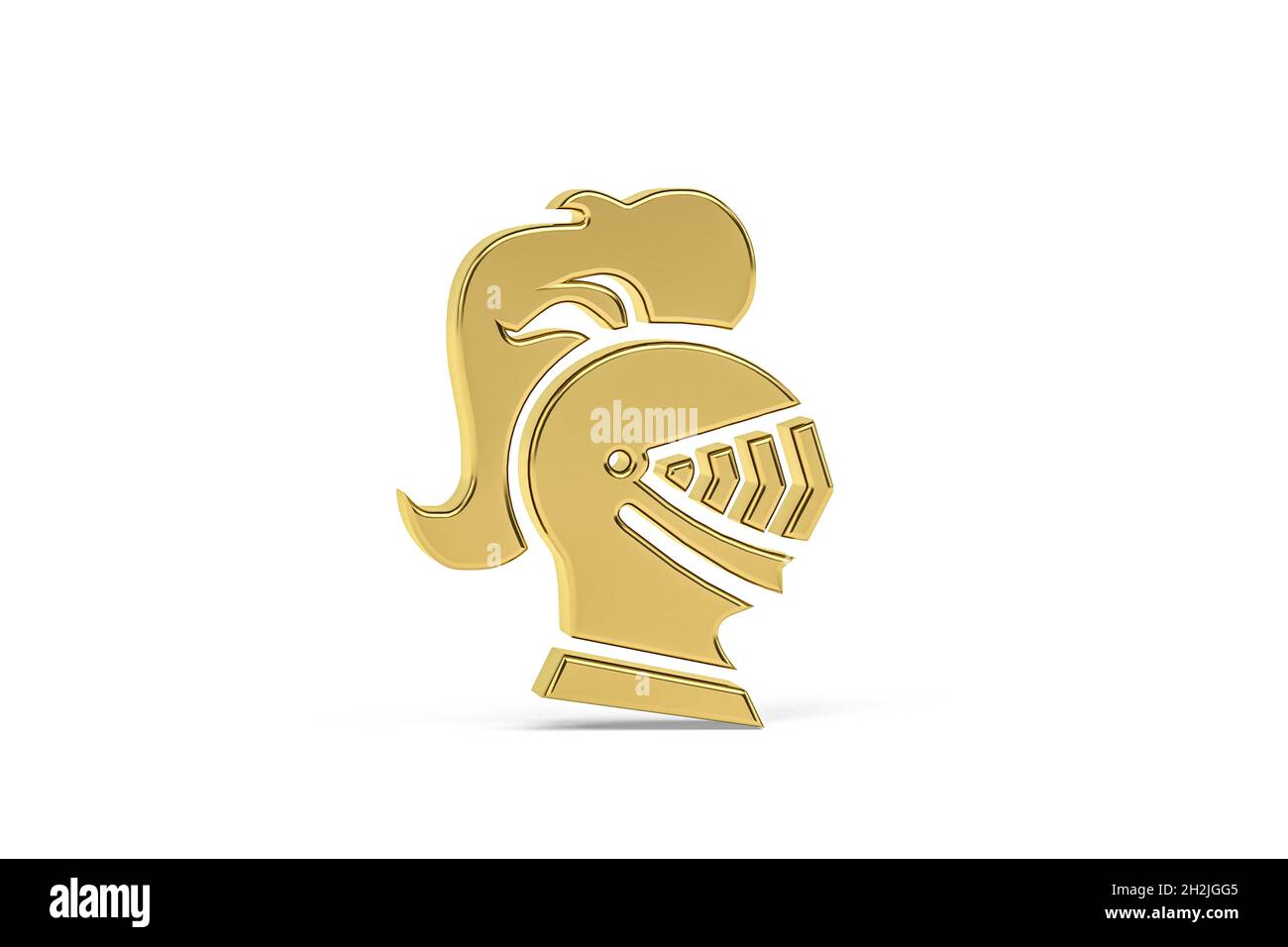 Golden 3d knight icon isolated on white background - 3d render Stock ...