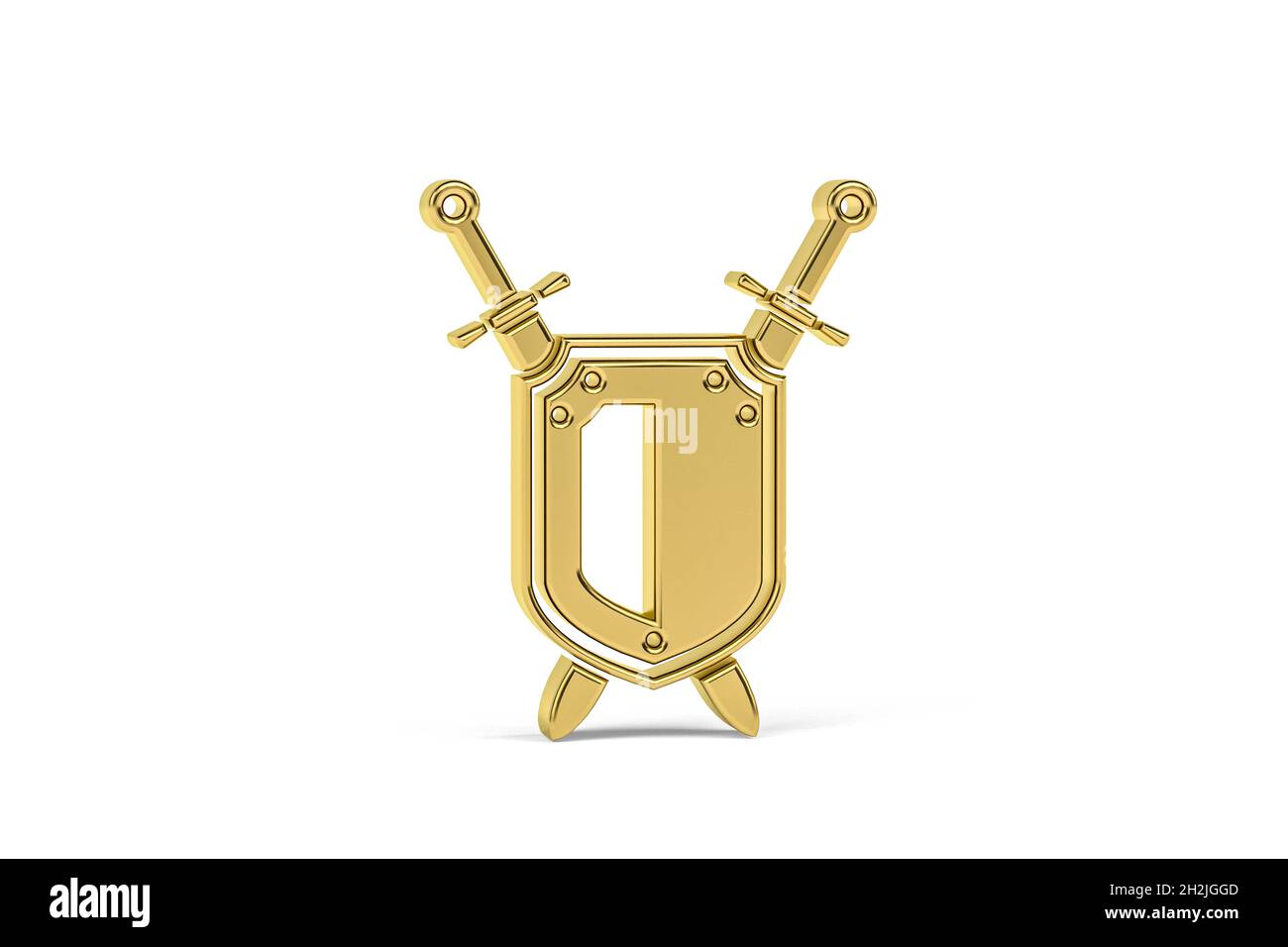 Golden 3d knight icon isolated on white background - 3d render Stock ...