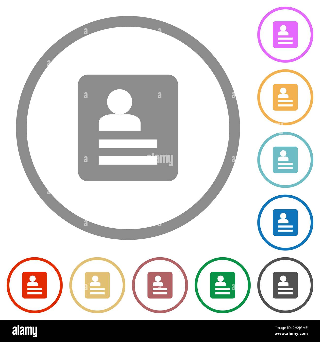 User profile solid flat color icons in round outlines on white ...