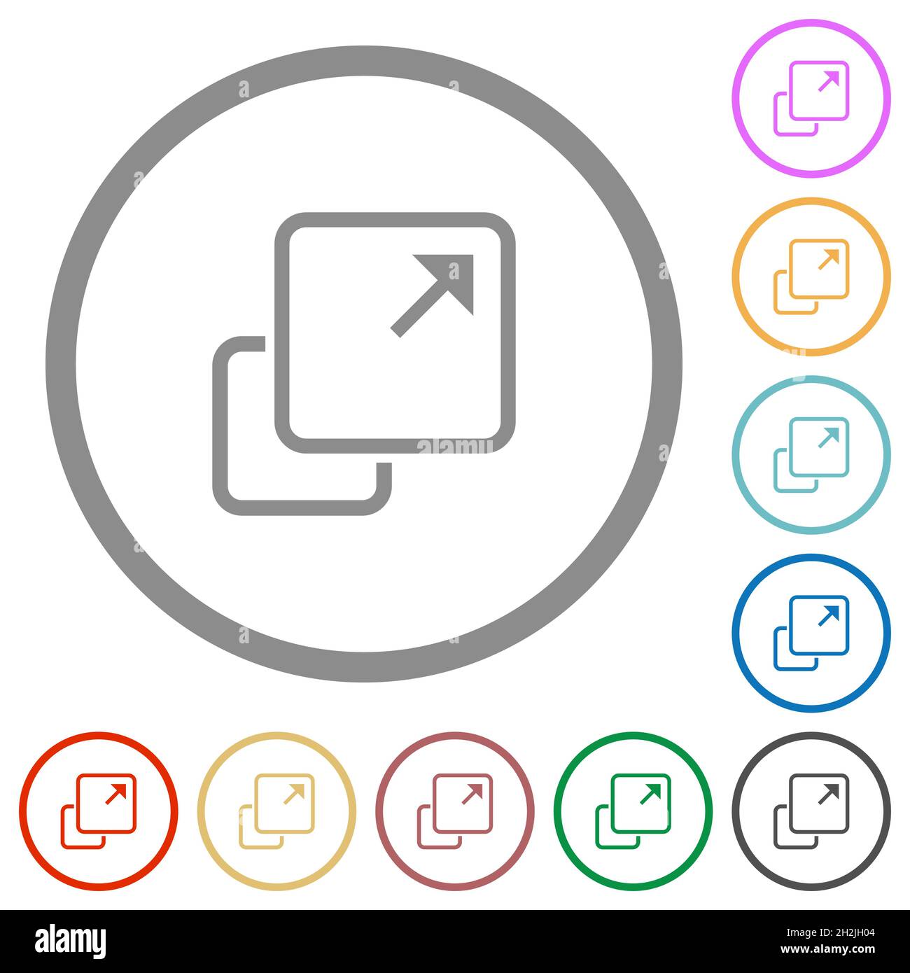 Extend element outline flat color icons in round outlines on white ...