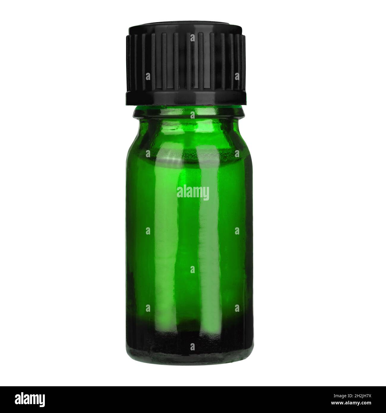 Glass green bottle medicine packaging, isolated on white background ...