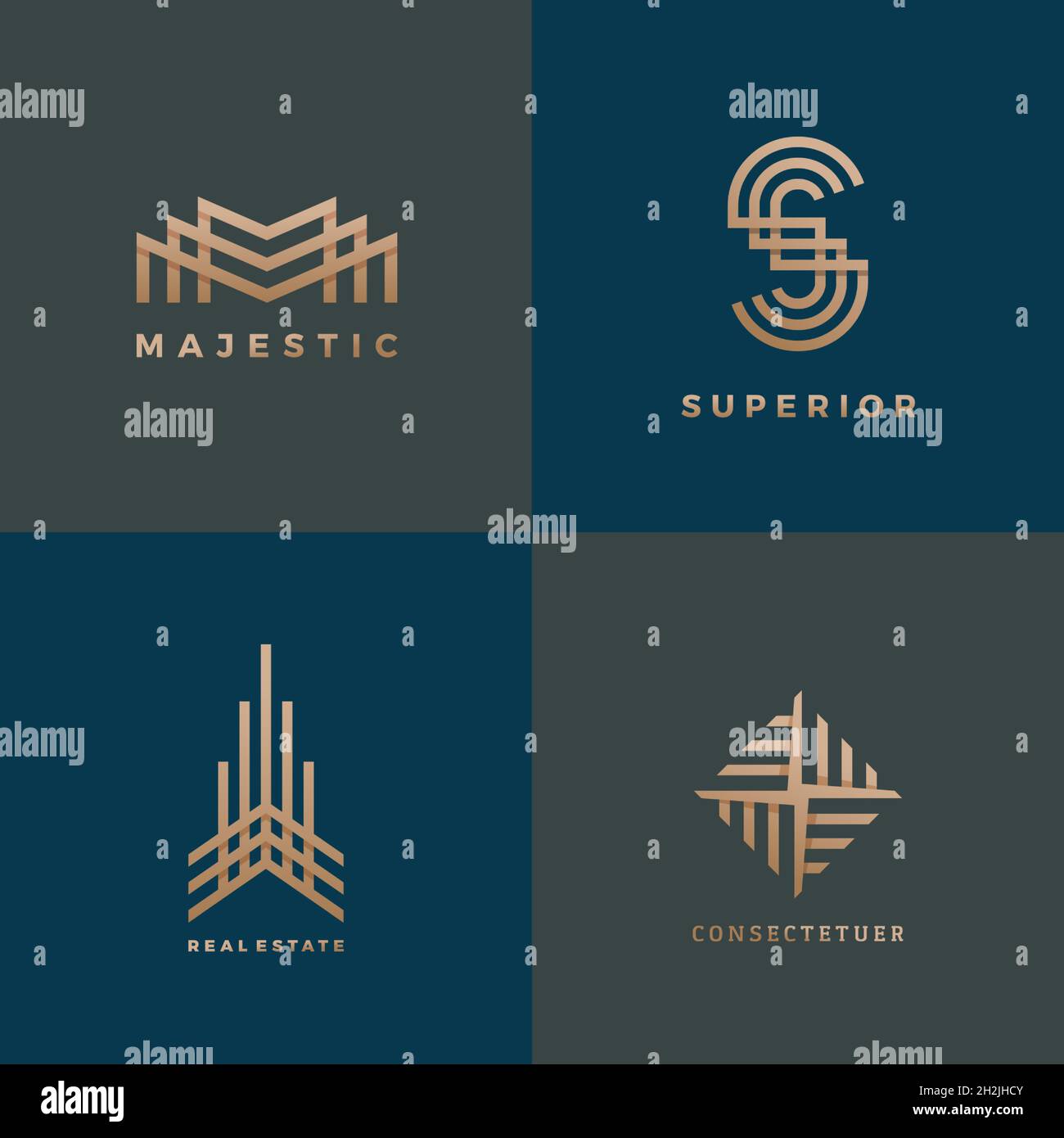 Abstract Geometric Minimal Vector Signs, Symbols or Logo Templates Set ...