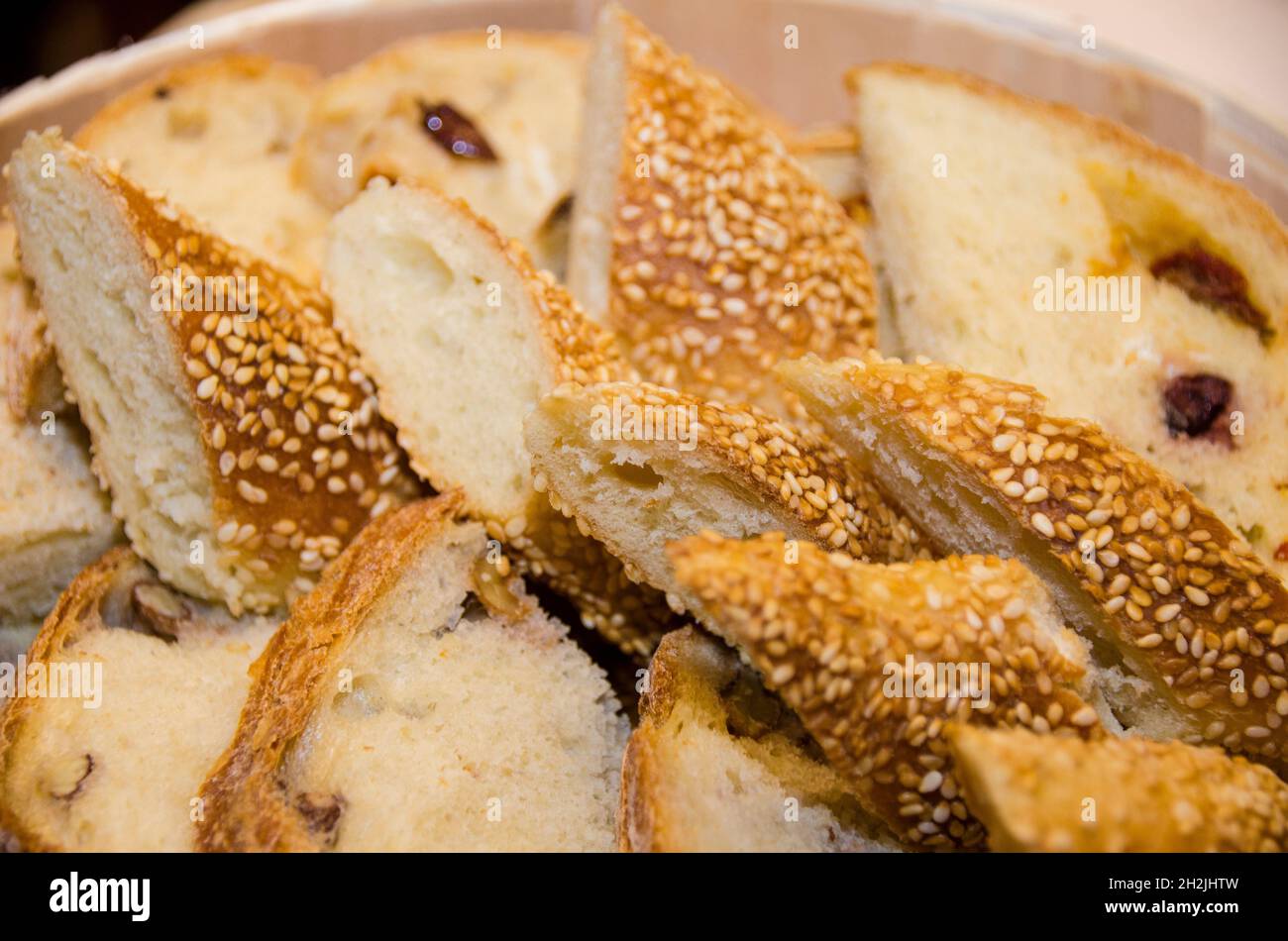 A basket of freshly backed bread snacks Stock Photo - Alamy
