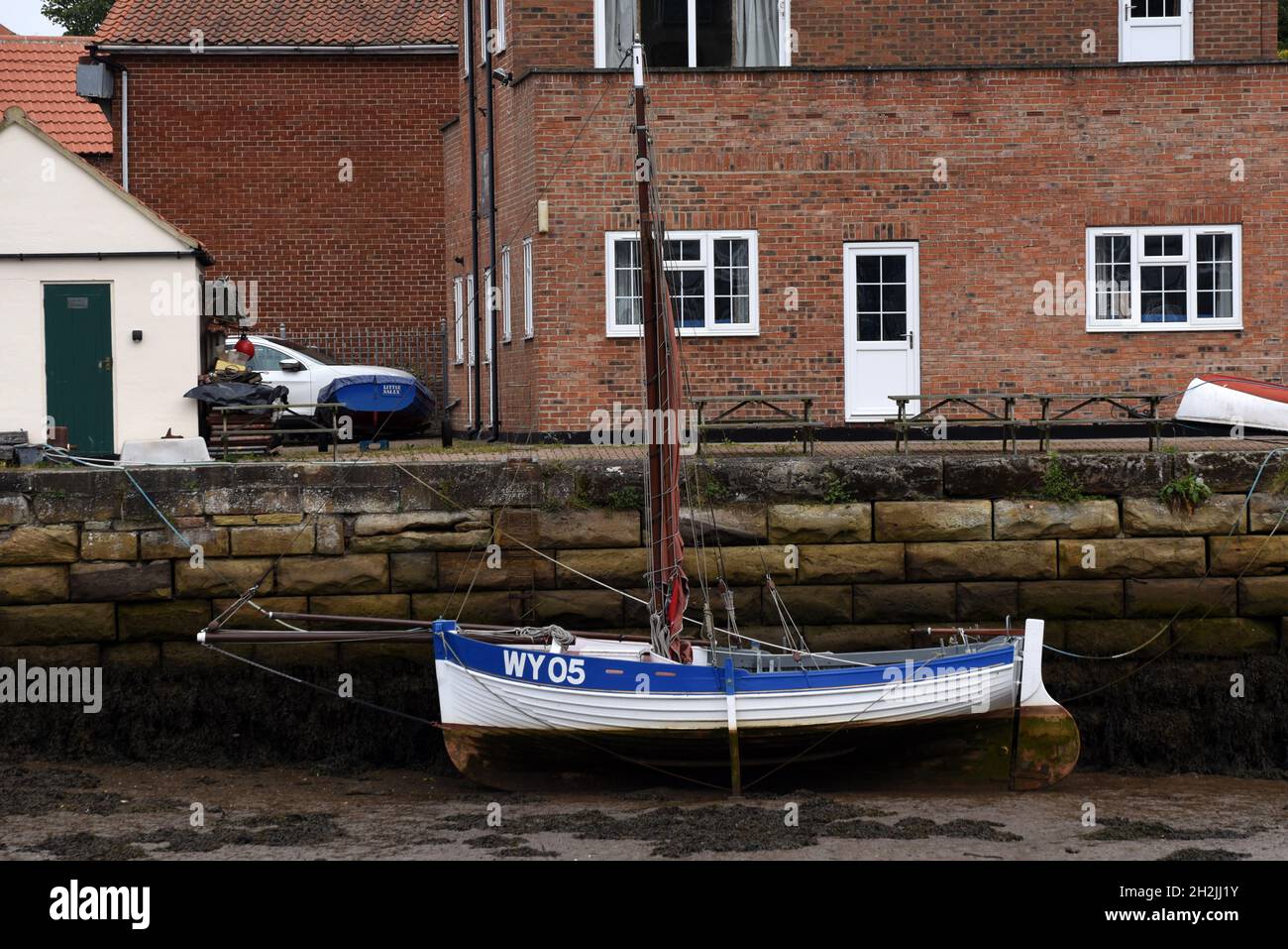 A traditional boat sitting in Whitby Stock Photo - Alamy