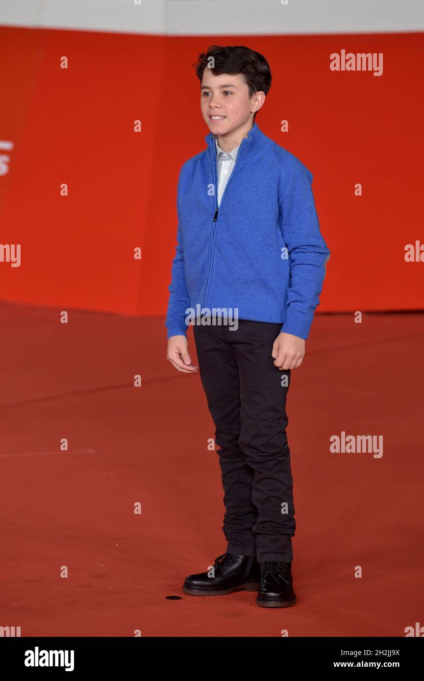 ROME, ITALY - OCTOBER 21: Federico Ielapi attends the red carpet of the ...