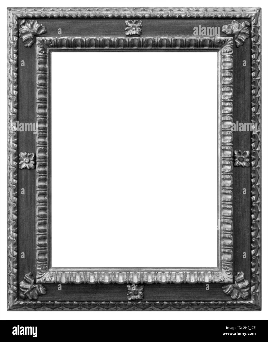 Rectangular silver-plated, silver antique empty picture frame Stock ...