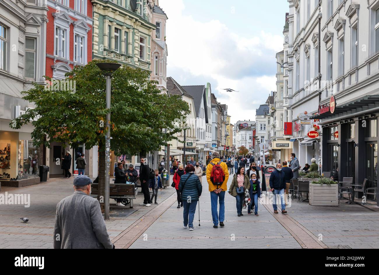 Iserlohn, North Rhine-Westphalia, Germany - City view Iserlohn. Passers ...