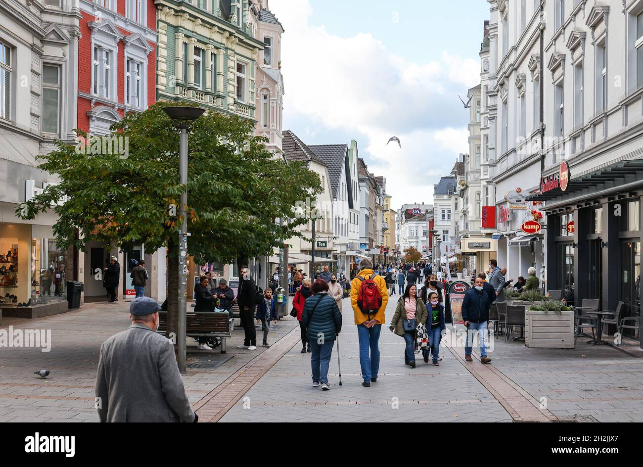 Iserlohn, North Rhine-Westphalia, Germany - City view Iserlohn. Passers ...