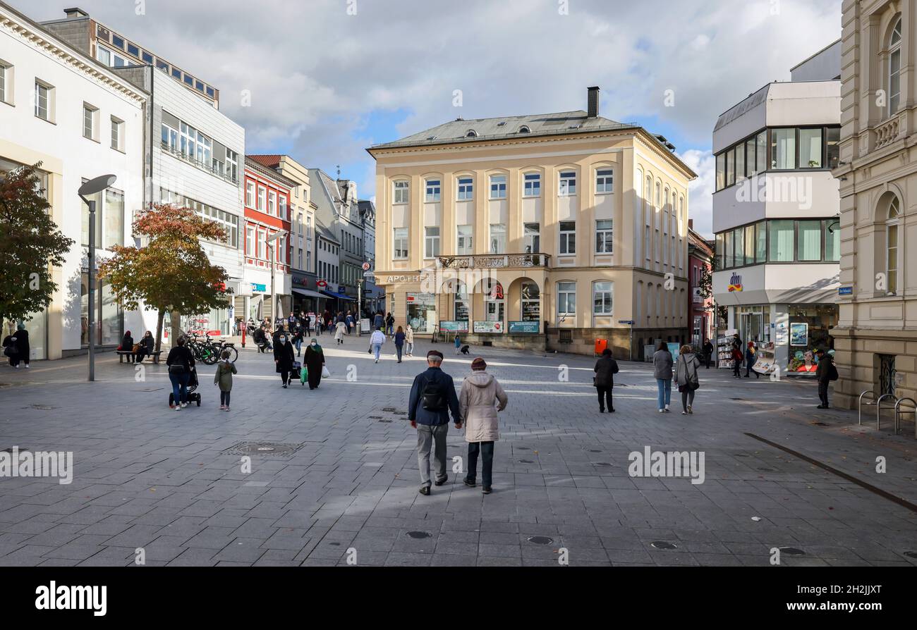 Iserlohn, North Rhine-Westphalia, Germany - City view Iserlohn. Passers ...