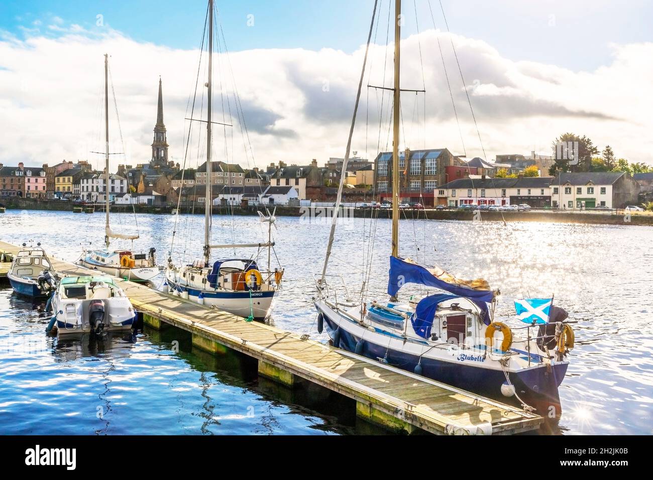 Yachts tied up at Ayr harbour, Ayr, Ayrshire, Scotland, UK Stock Photo ...
