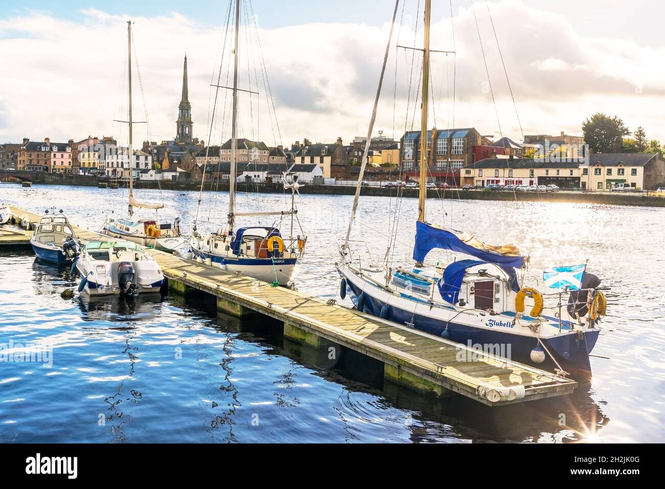 Yachts tied up at Ayr harbour, Ayr, Ayrshire, Scotland, UK Stock Photo ...