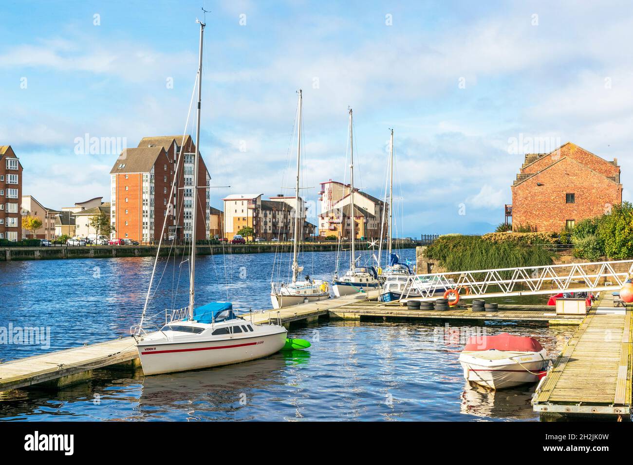 Yachts tied up at Ayr harbour, Ayr, Ayrshire, Scotland, UK Stock Photo ...