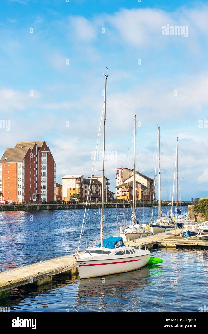 Yachts tied up at Ayr harbour, Ayr, Ayrshire, Scotland, UK Stock Photo ...