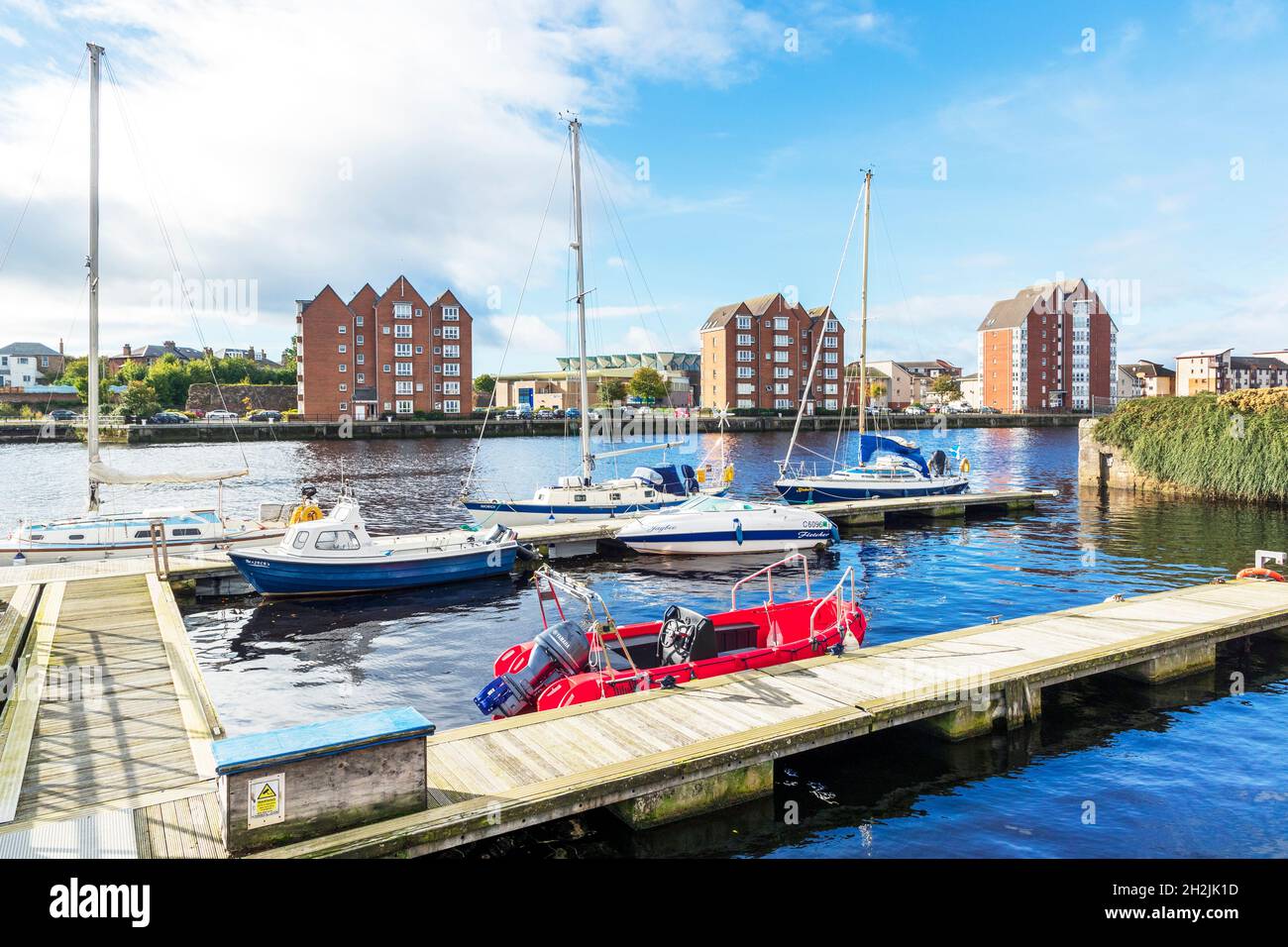 Yachts tied up at Ayr harbour, Ayr, Ayrshire, Scotland, UK Stock Photo ...