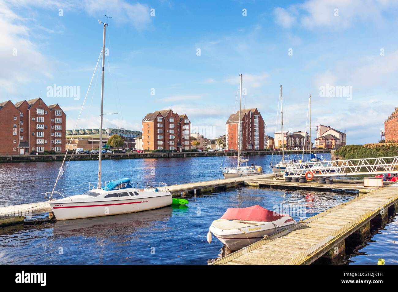 Yachts tied up at Ayr harbour, Ayr, Ayrshire, Scotland, UK Stock Photo ...